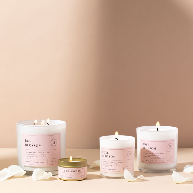 Rose Blossom Soy Wax Candle | Lead and Nickel Free | Uncommon James Home
