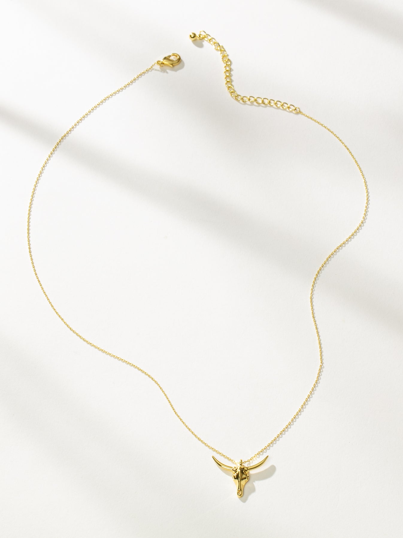 Fighter Longhorn Pendant Necklace in Gold | Uncommon James