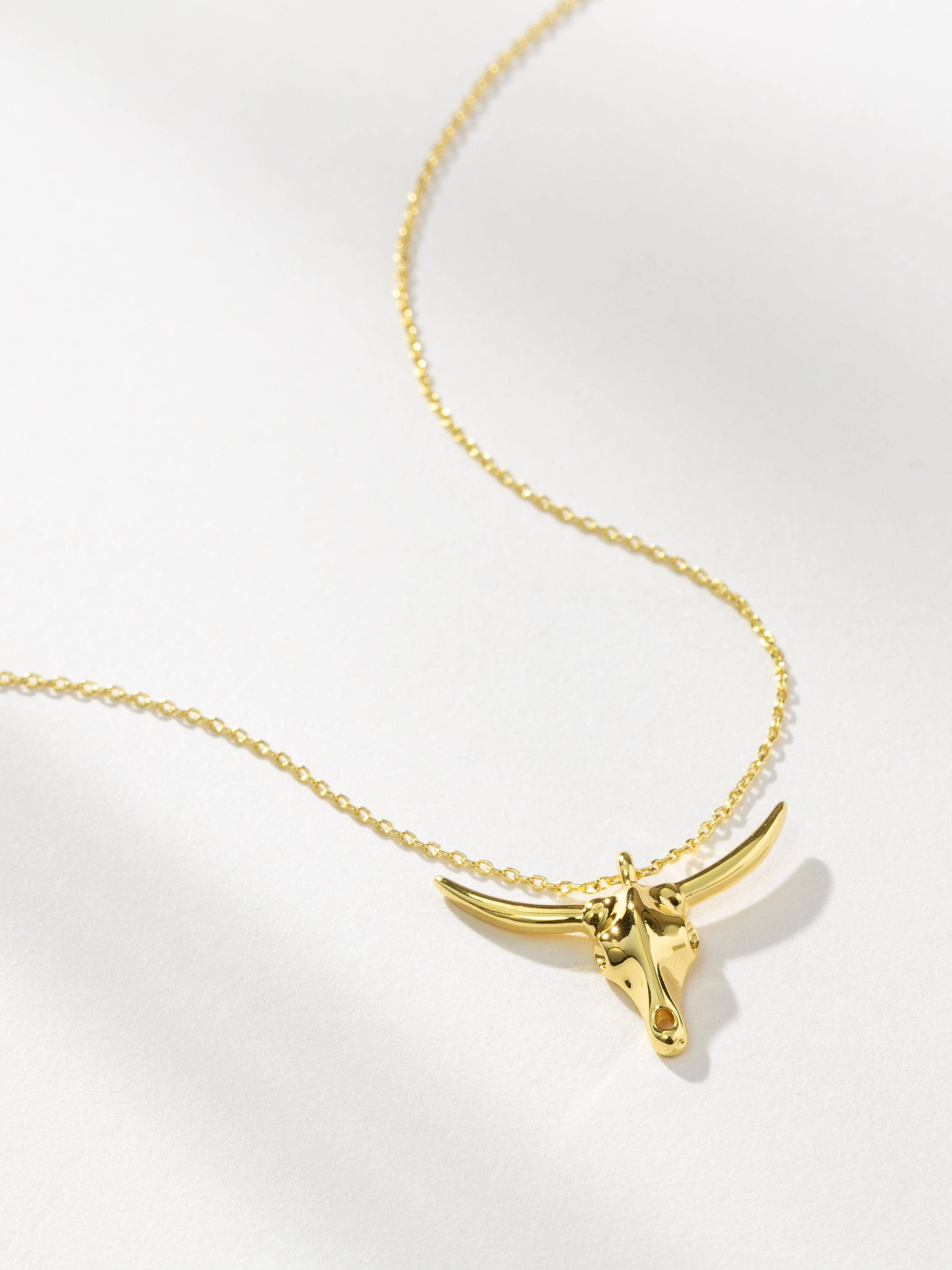 Fighter Longhorn Pendant Necklace in Gold | Uncommon James