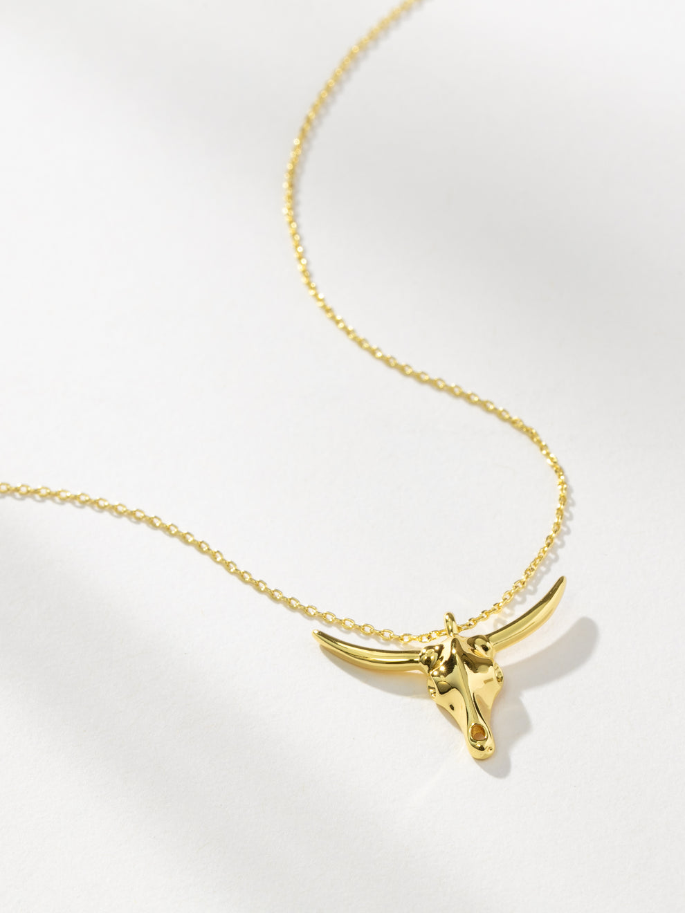 Fighter Longhorn Pendant Necklace in Gold | Uncommon James