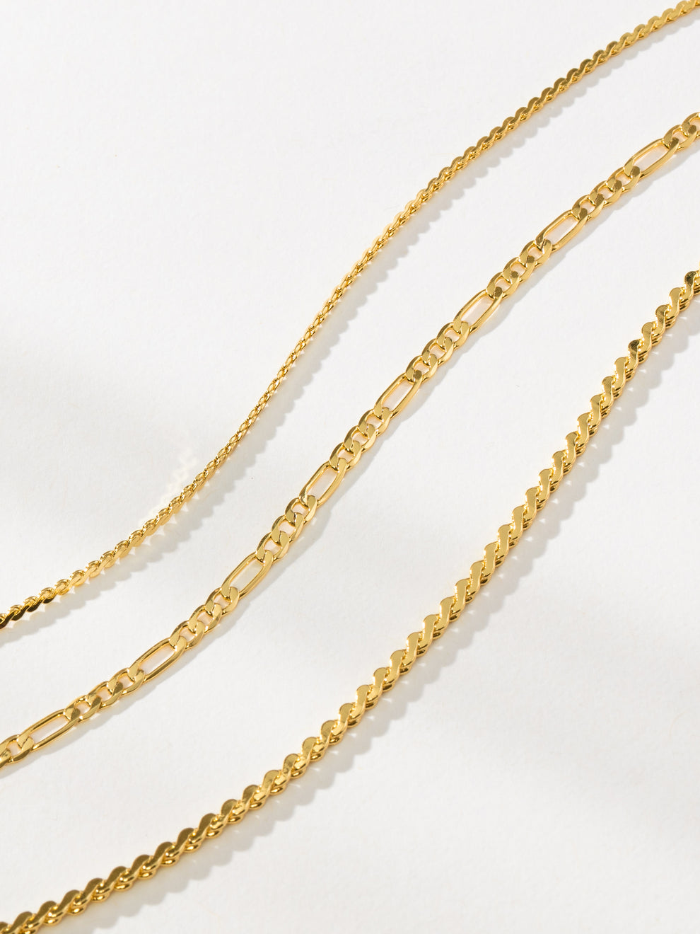 Gilded Chain Bracelets Set of Three in Gold | Uncommon James