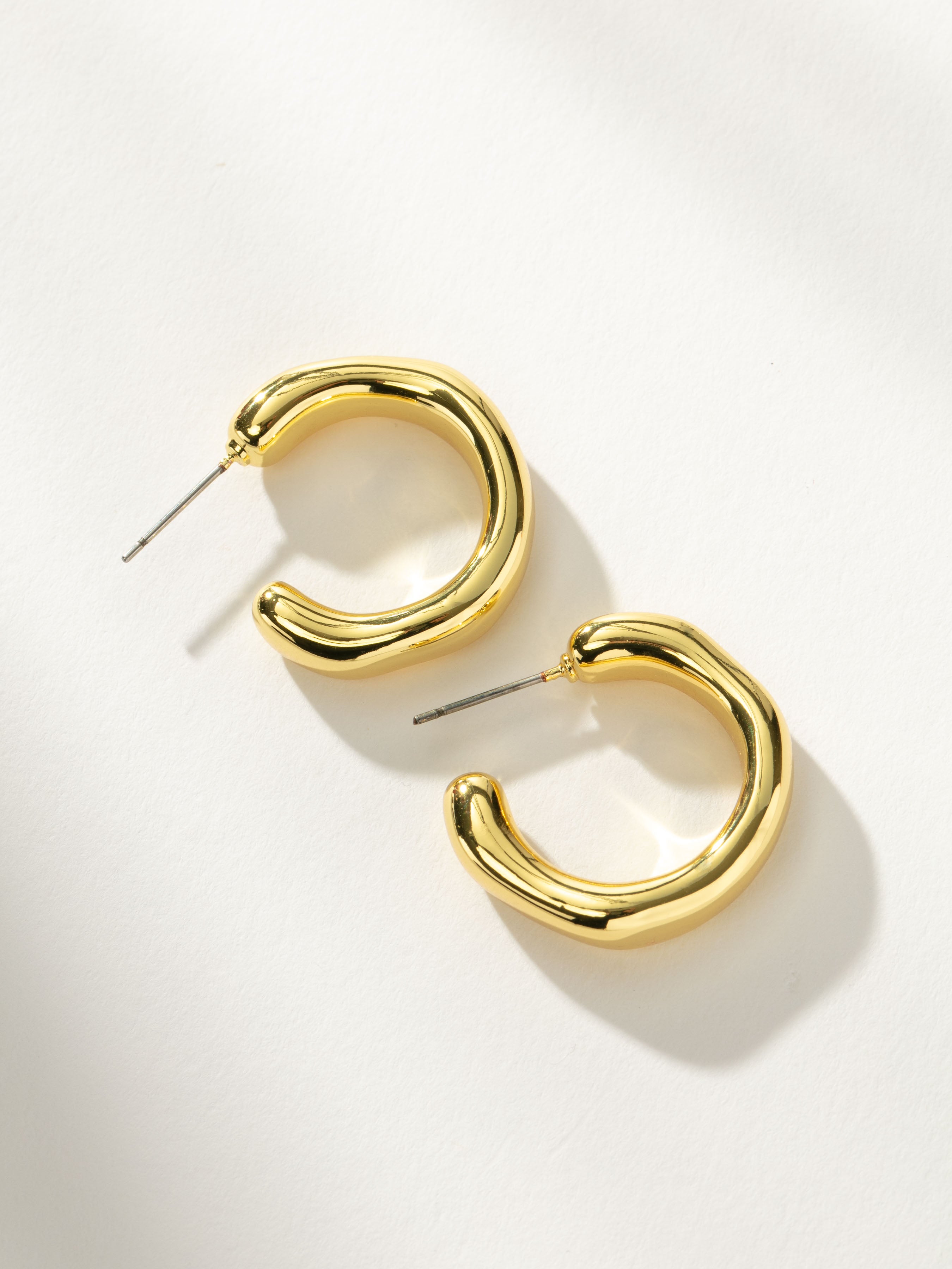 Goals Textured Hoop Earrings in Gold | Hoops + Huggies | Uncommon James