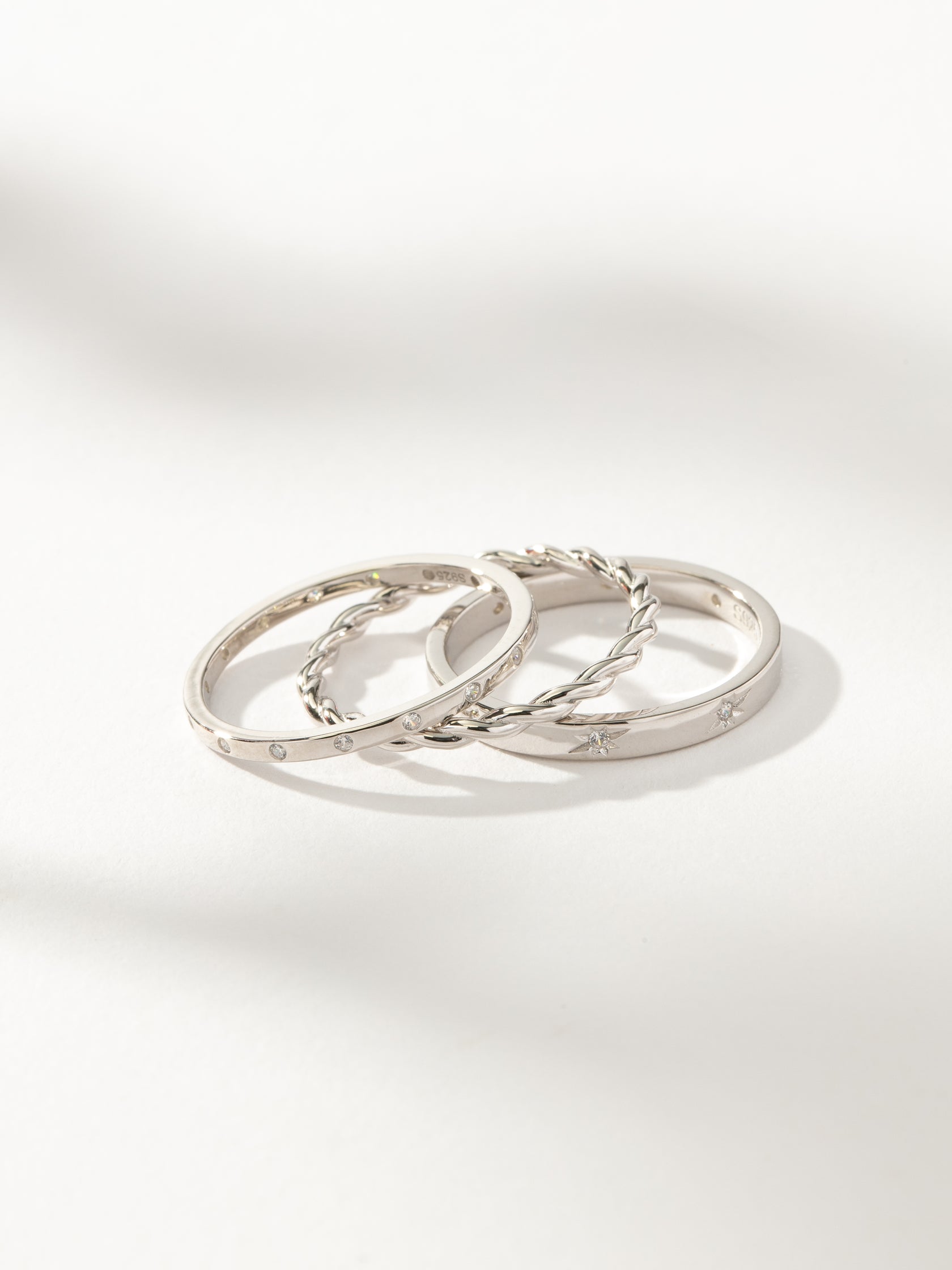 Triad Everyday Ring Set of Three in Gold | Uncommon James