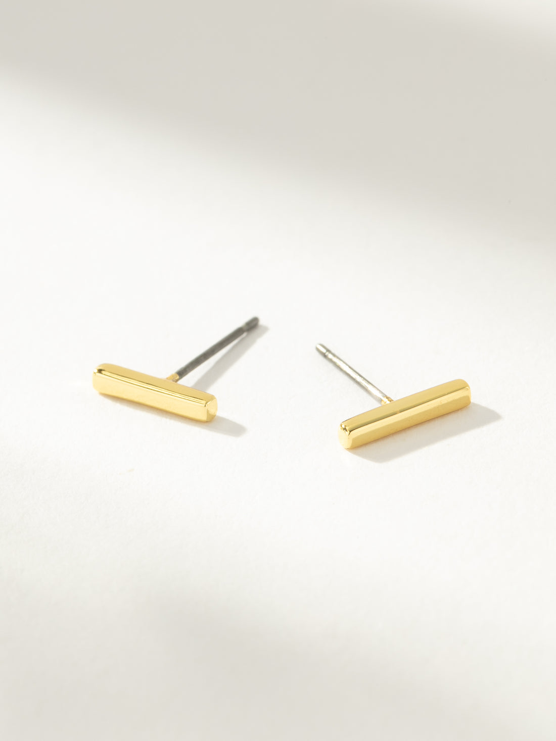 Simple Bar Stud Earrings in Gold | Uncommon James