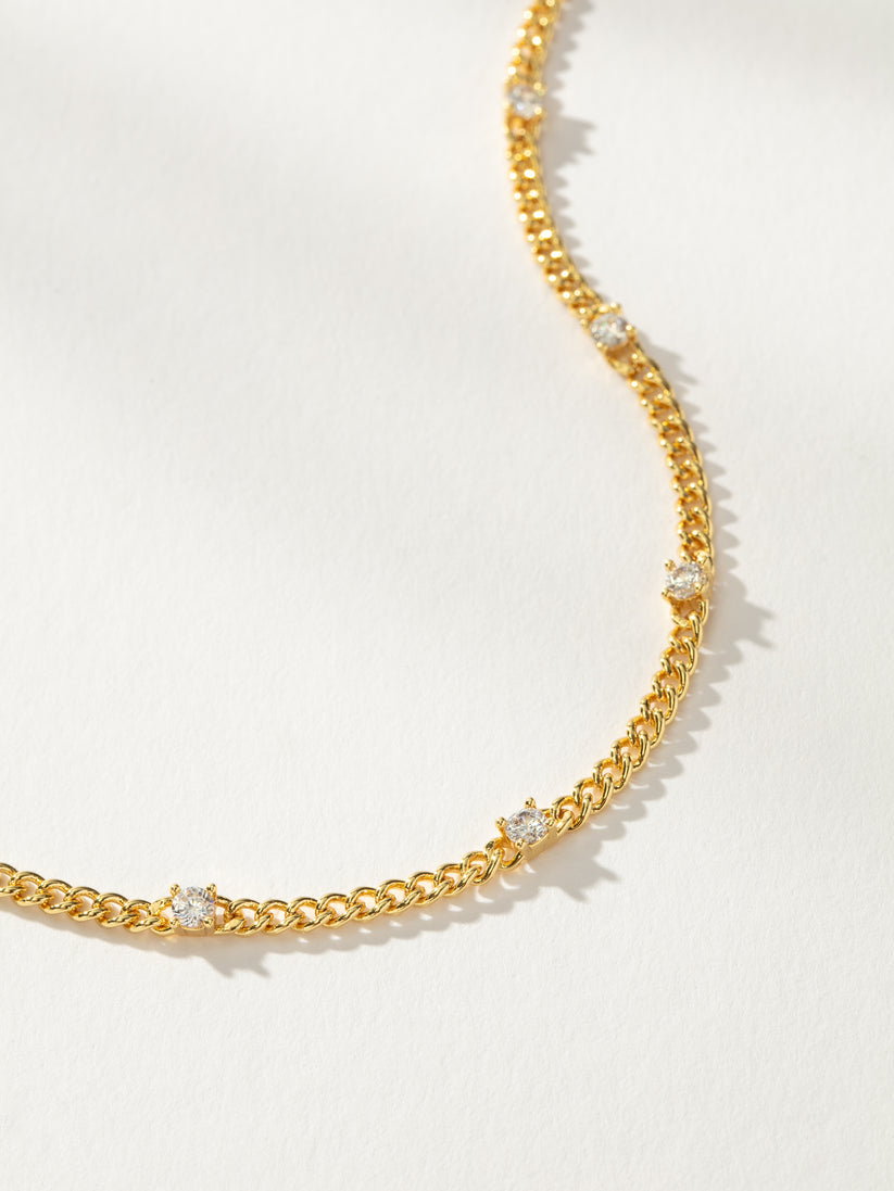 Pattern Gem and Chain Necklace in Gold | Uncommon James