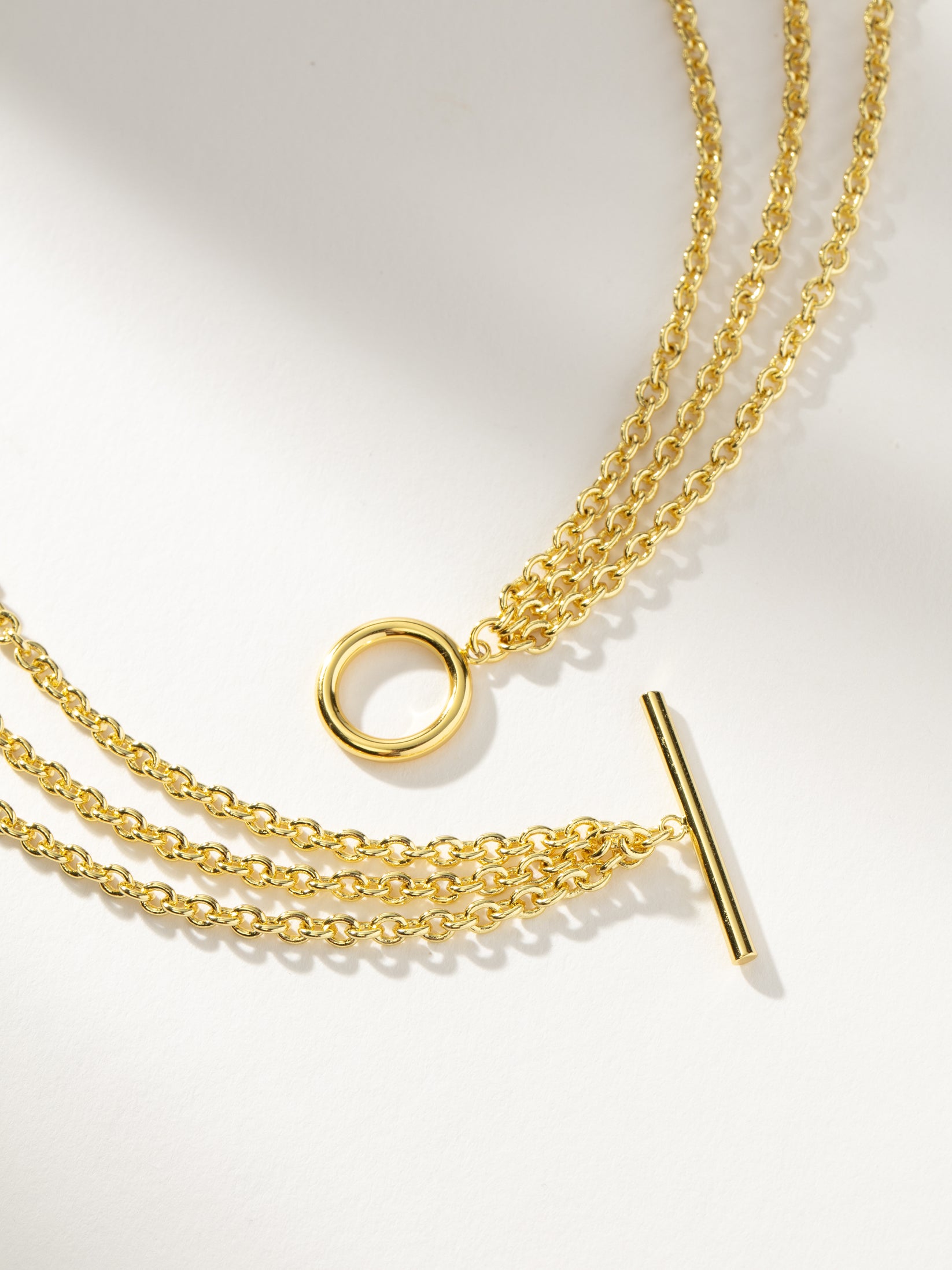 Iconic Triple Chains Three Layer Necklace in Gold | Uncommon James