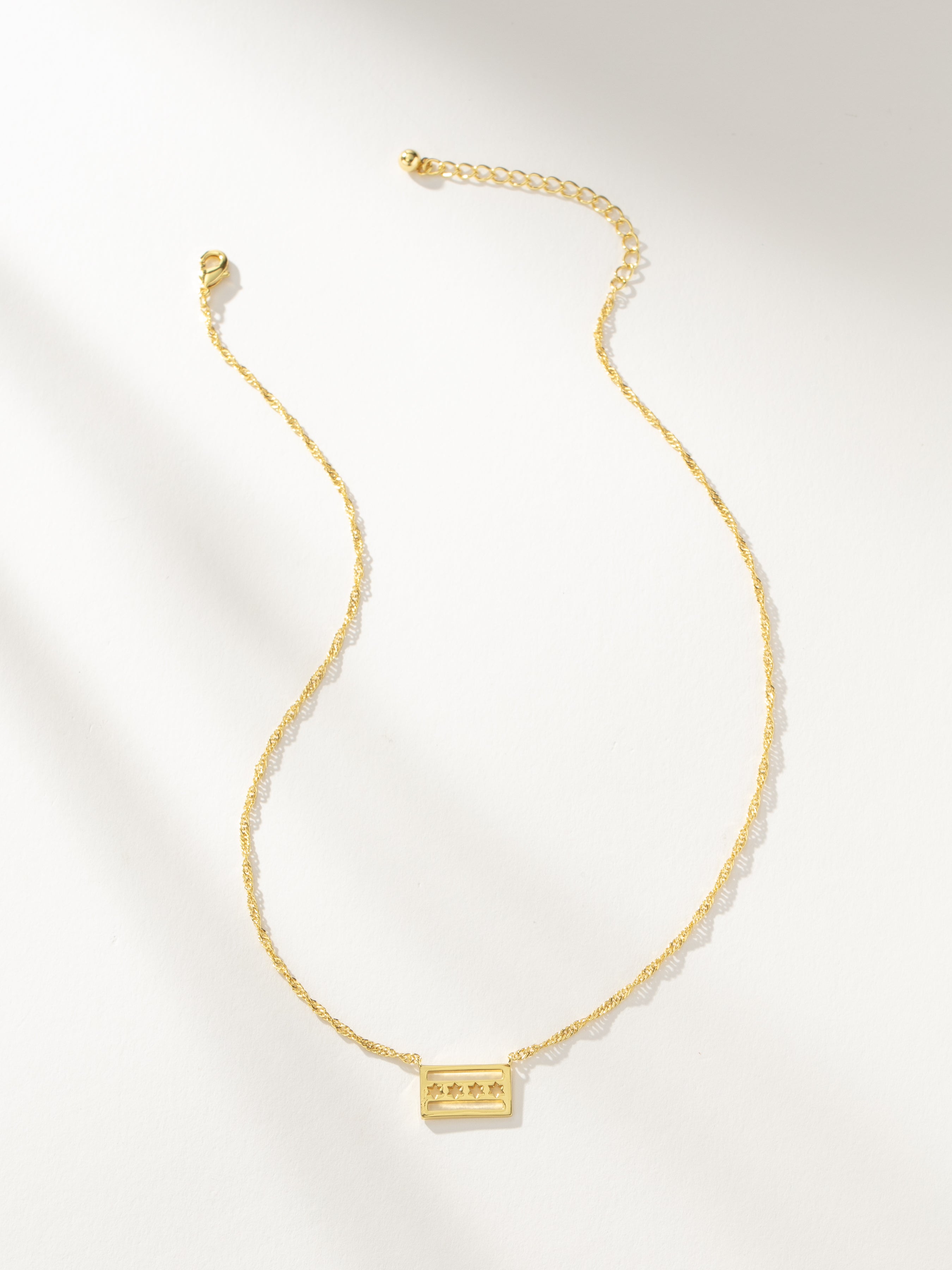 Chicago Flag Chain and Pendant Necklace in Gold | Uncommon James