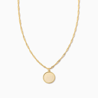 Gold Circle Pendant Personalized Engravable Necklace | Uncommon James