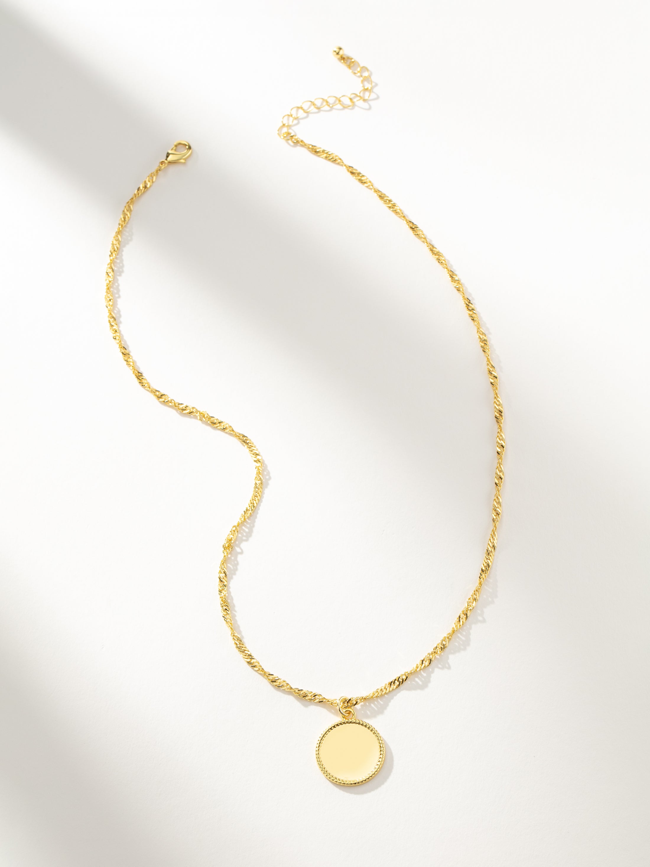 Gold Circle Pendant Personalized Engravable Necklace | Uncommon James