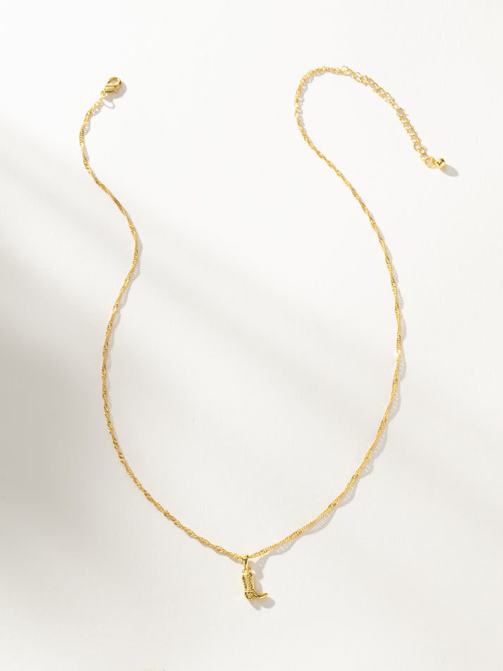 Cowboy Boot Chain and Pendant Necklace in Gold | Uncommon James