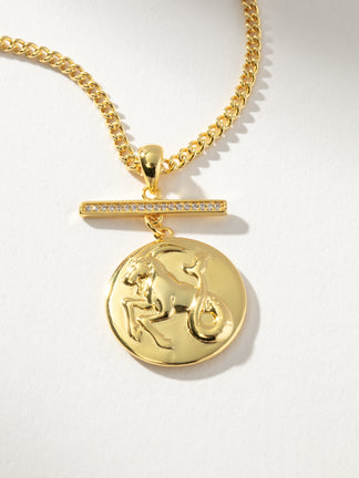 Gold Zodiac Pendant and Chain Statement Necklace | Uncommon James