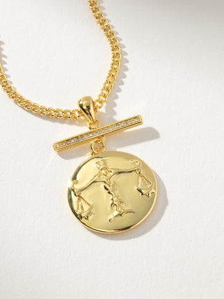 Gold Zodiac Pendant and Chain Statement Necklace | Uncommon James