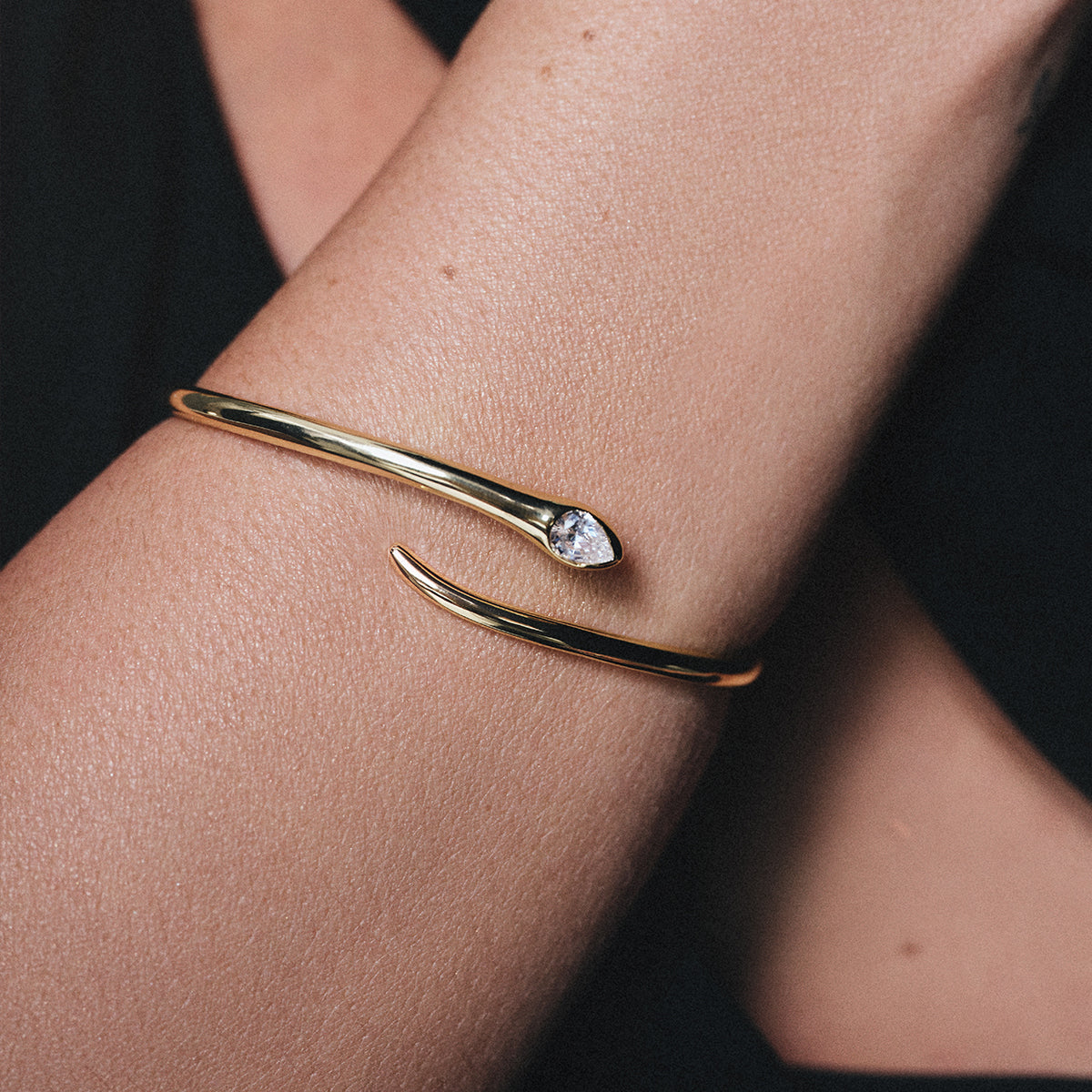 Spiral Snake Bangle Bracelet in Gold | Uncommon James