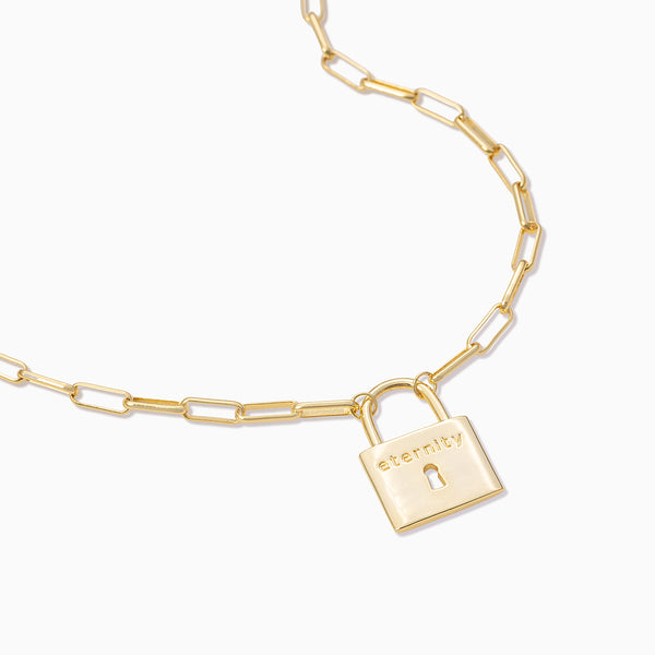 Eternity Lock Chain and Pendant Necklace in Gold | Uncommon James