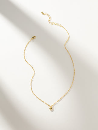 Mini Heart Chain and Pendant Necklace in Gold | Uncommon James
