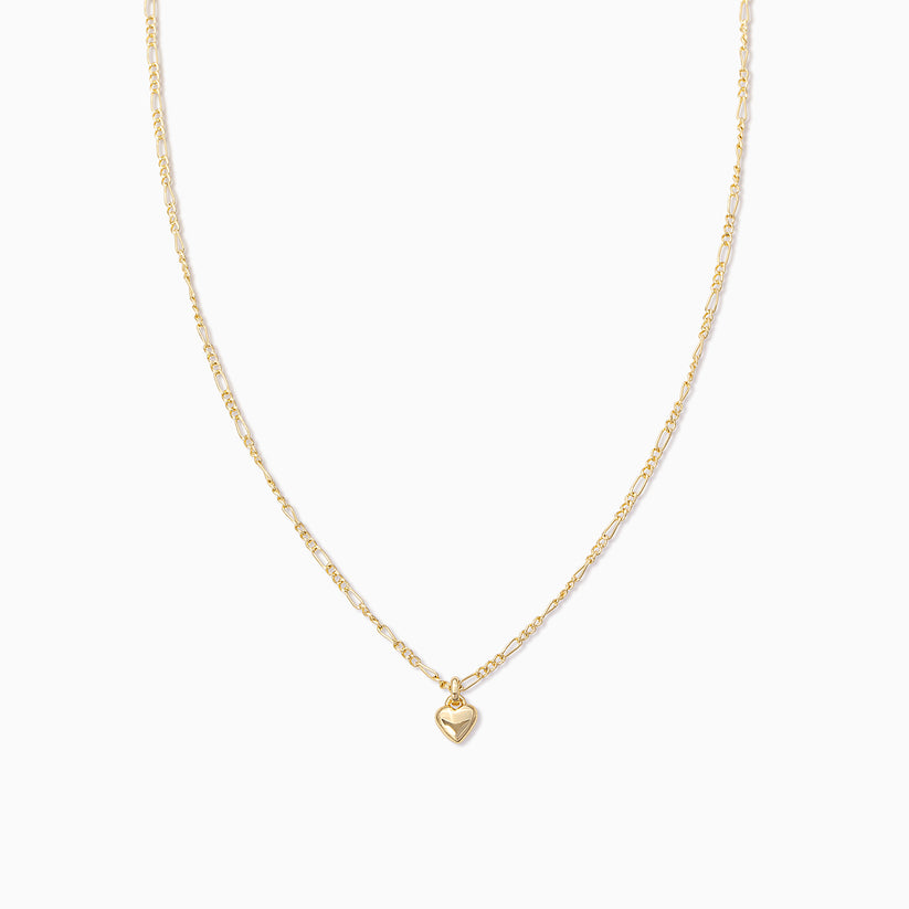 Mini Heart Chain and Pendant Necklace in Gold | Uncommon James