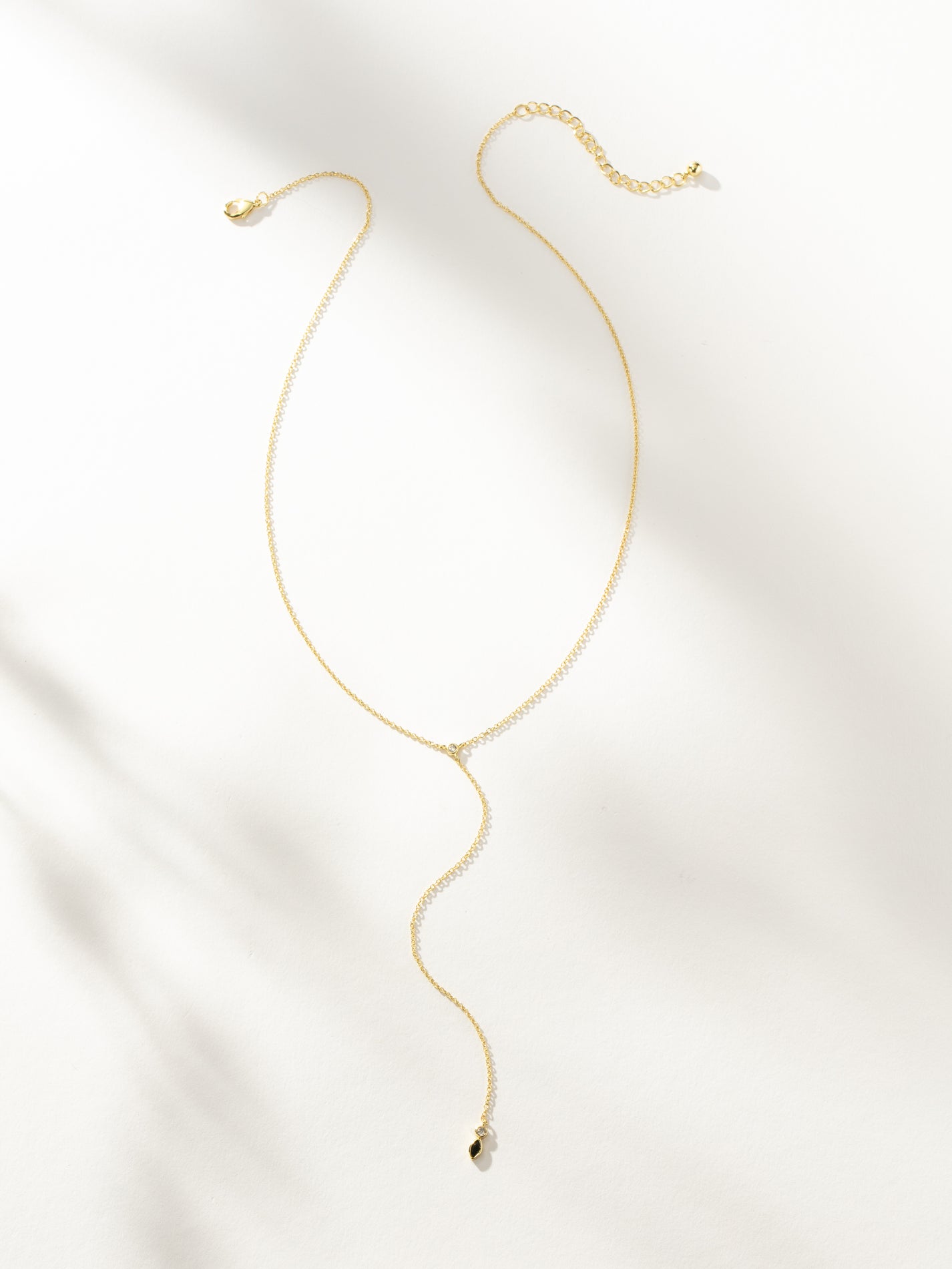 Rebellion Dainty Chain Lariat Necklace in Gold | Uncommon James