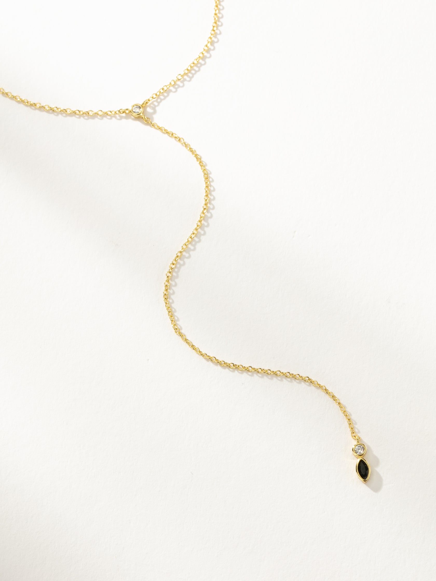 Rebellion Dainty Chain Lariat Necklace in Gold | Uncommon James
