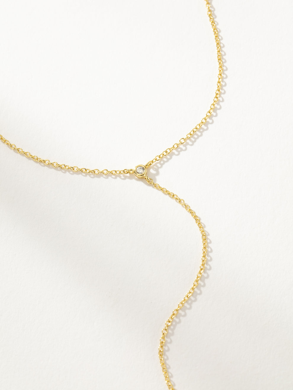Rebellion Dainty Chain Lariat Necklace in Gold | Uncommon James