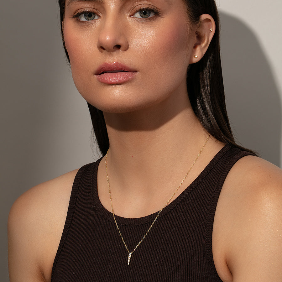 Gold Cutting Edge Pendant and Dainty Chain Necklace | Uncommon James