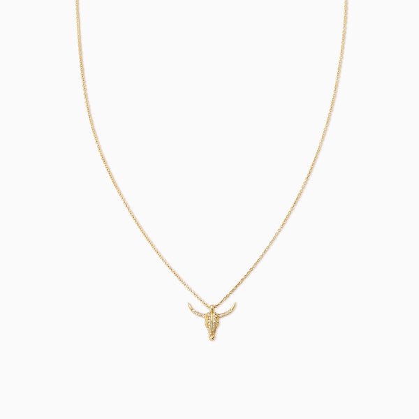 Fighter Longhorn Pendant, Pavé + Chain Necklace 2.0 | Uncommon James