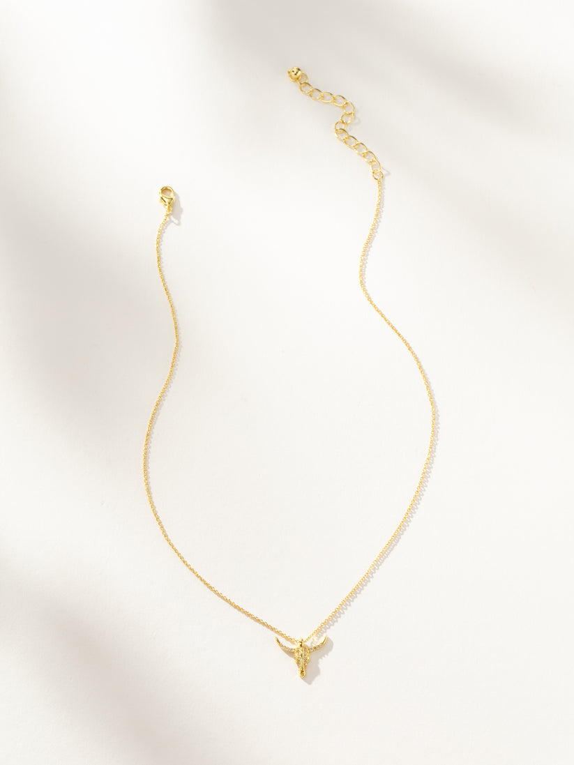 Fighter Longhorn Pendant, Pavé + Chain Necklace 2.0 | Uncommon James