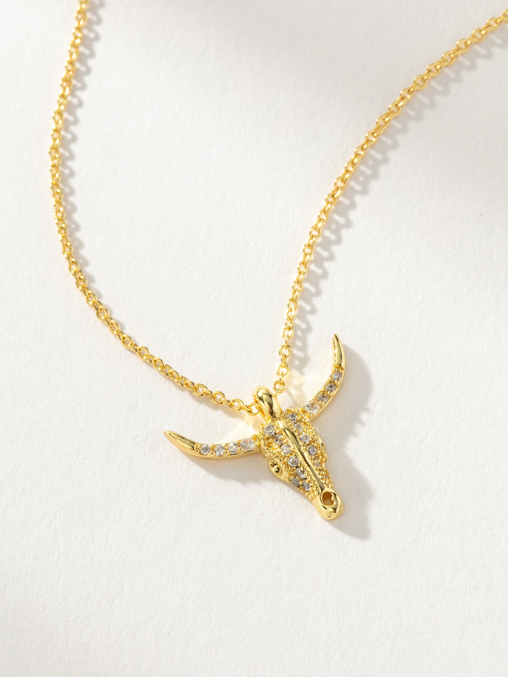 Fighter Longhorn Pendant, Pavé + Chain Necklace 2.0 | Uncommon James