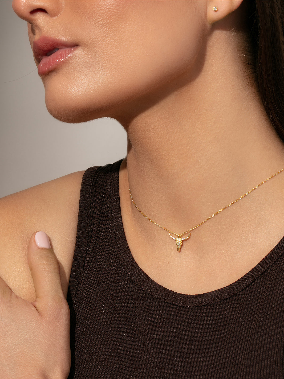 Fighter Longhorn Pendant, Pavé + Chain Necklace 2.0 | Uncommon James