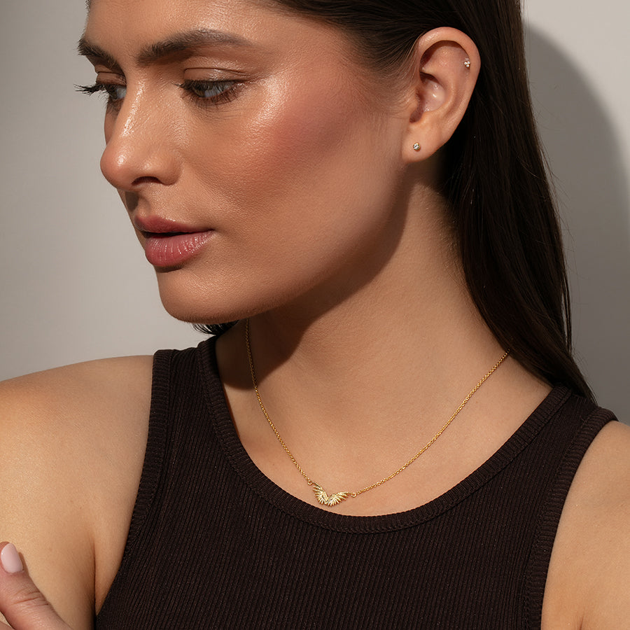 Gold Protection Angel Wings Chain + Pendant Necklace | Uncommon James