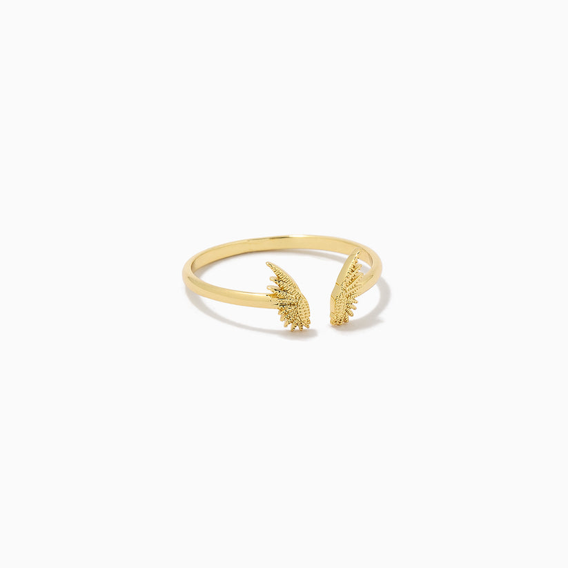 Dainty Angel Wings Ring Band in Gold | Uncommon James