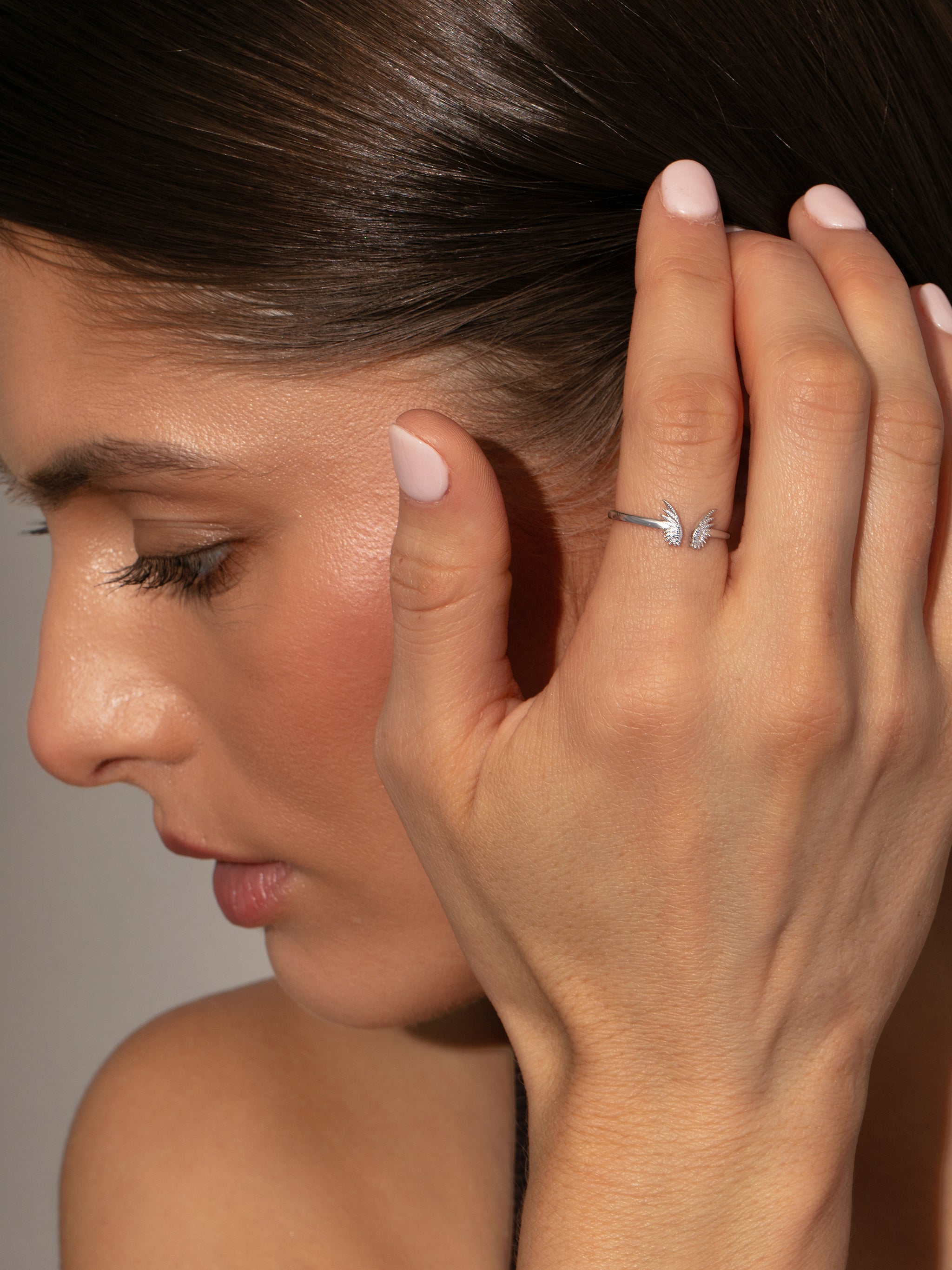 Dainty Angel Wings Ring Band in Gold | Uncommon James