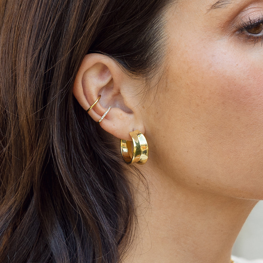 Simple Shine Ear Cuff in Gold | Double Cuff Earrings | Uncommon James