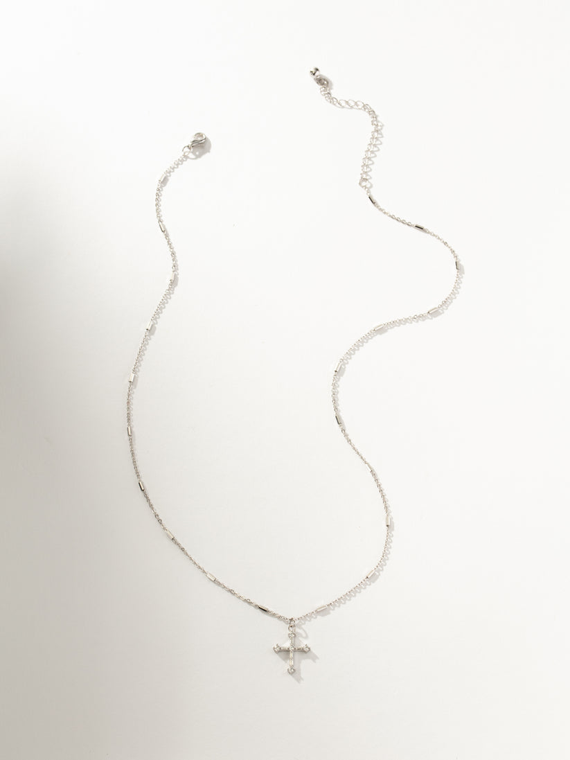 Sterling Silver Bold Pendant Cross Necklace | Uncommon James