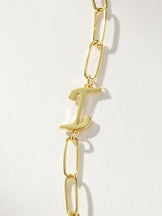 Silver + Gold Cursive Initial Necklace | Chain Letter Necklace ...