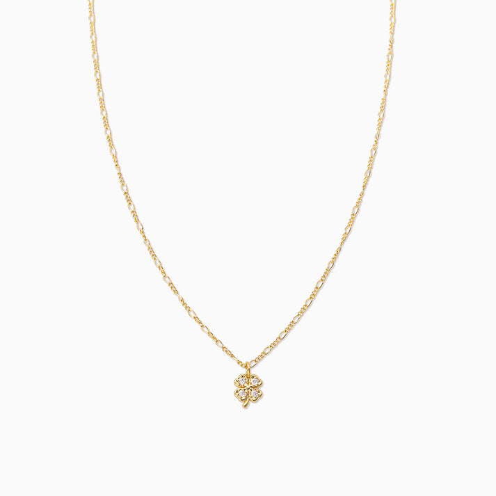 Gold Four Leaf Clover Pendant and Chain Necklace | Uncommon James