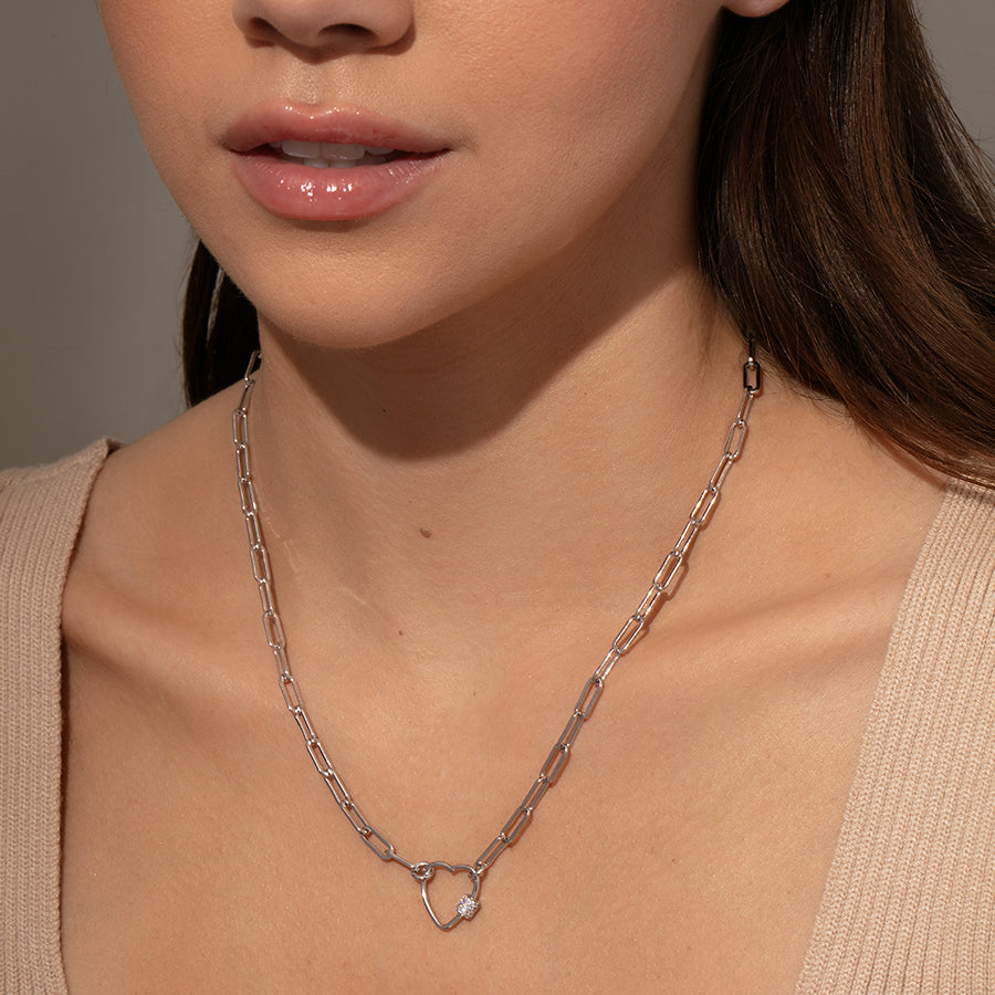 Gold and Silver Locked Heart Necklace | Uncommon James