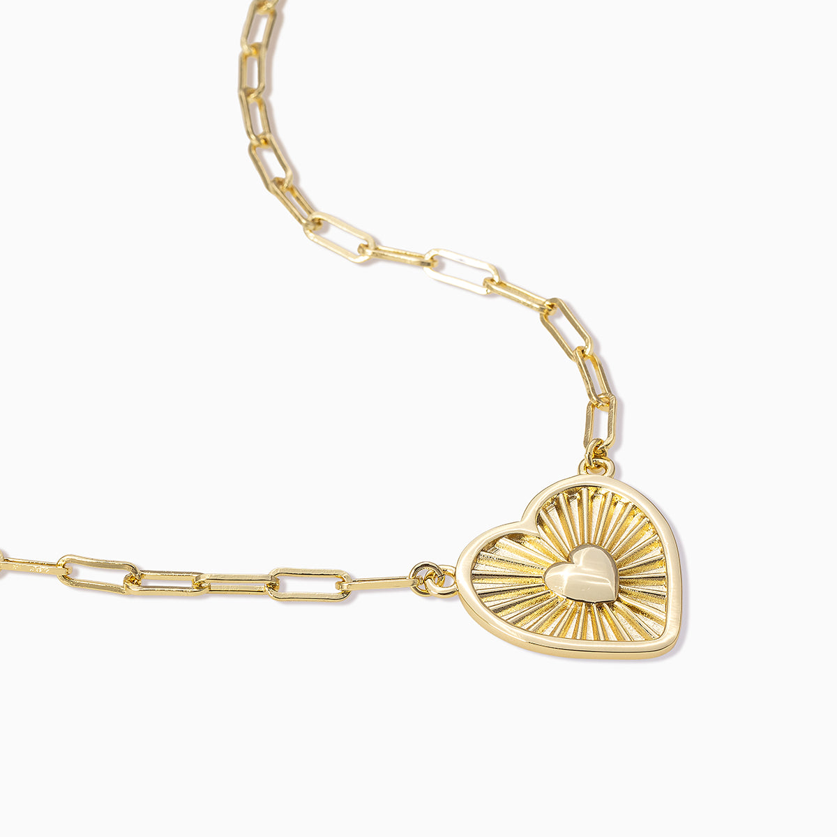 Gold Radiating Heart Statement Pendant Necklace | Uncommon James