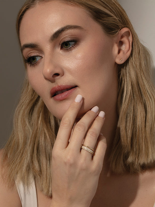 Gold + White Hot Forever Ring Stack Set of 3 | Uncommon James