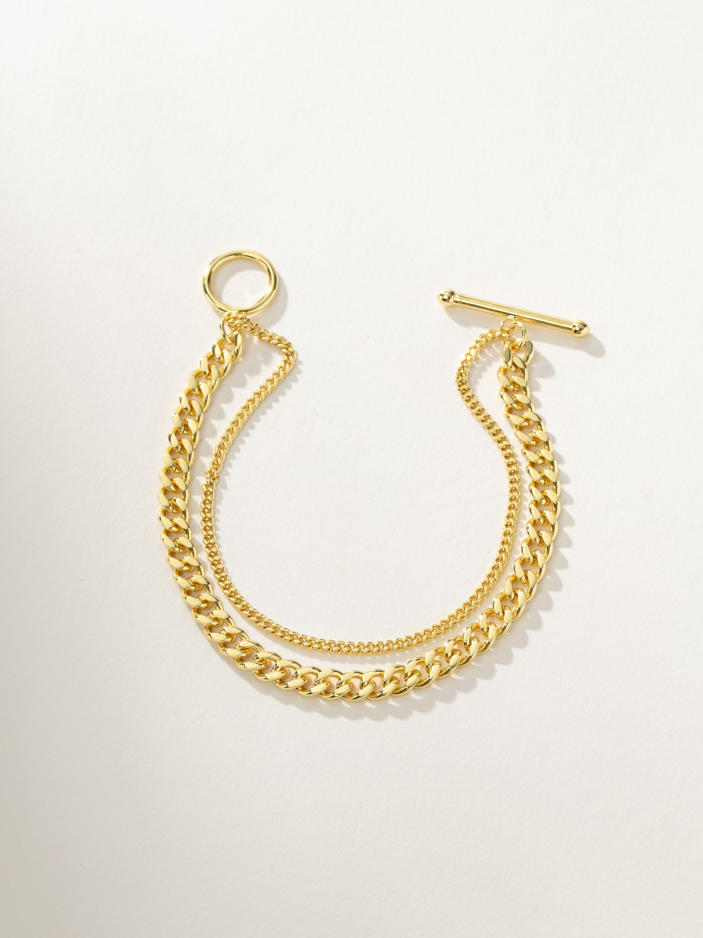 Extra Curb Chain Layered Bracelet in Gold | Uncommon James