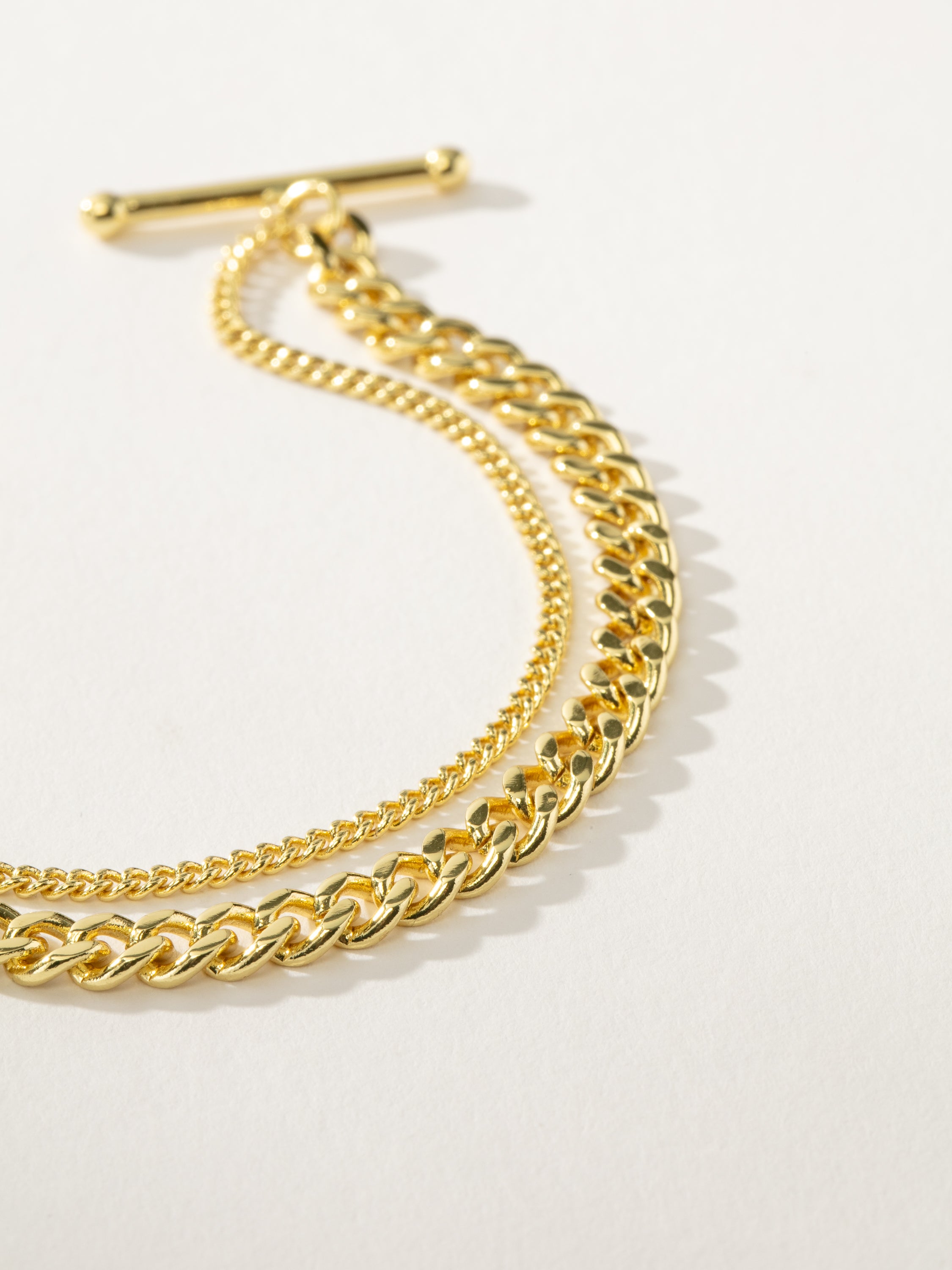 Extra Curb Chain Layered Bracelet in Gold | Uncommon James