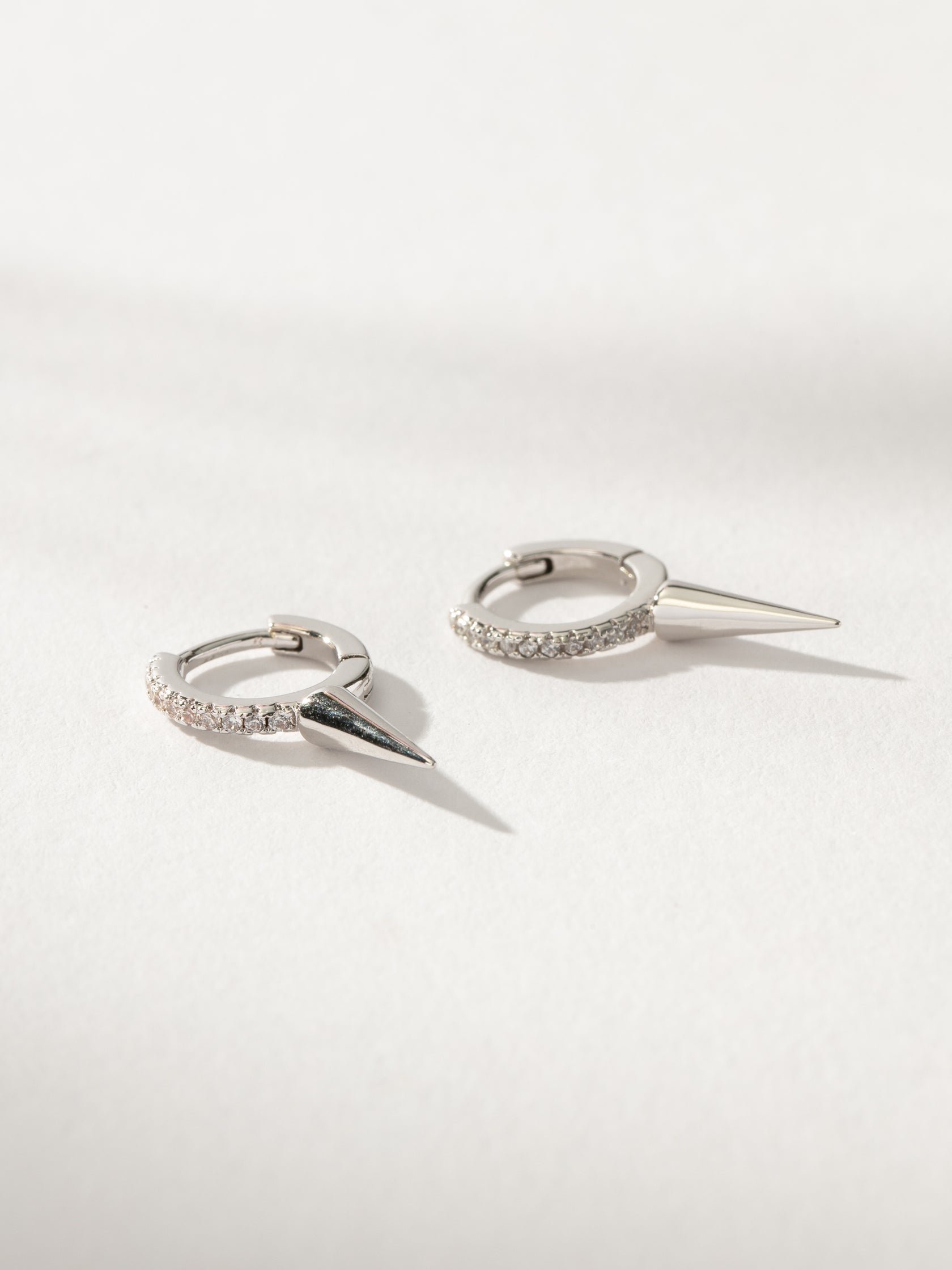 Gold Killer Pavé and Spike Huggie Earrings | Uncommon James