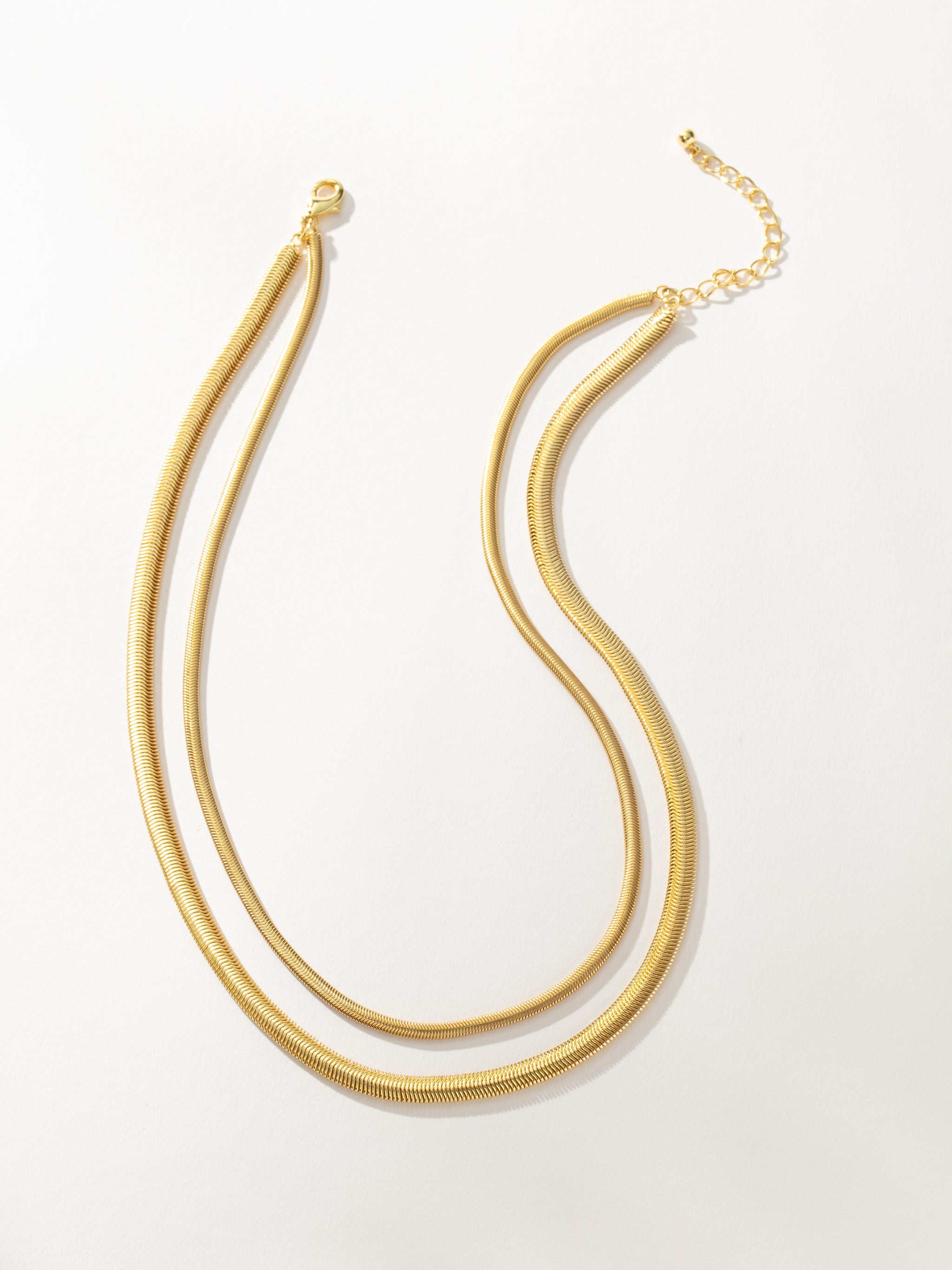 Gold Layered Flat Snake Chain Necklace | Uncommon James