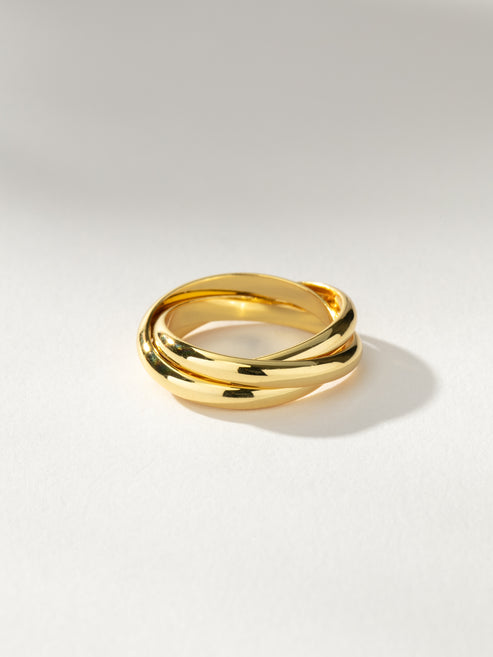 Layered Crossover Ring in Gold and Silver | Uncommon James