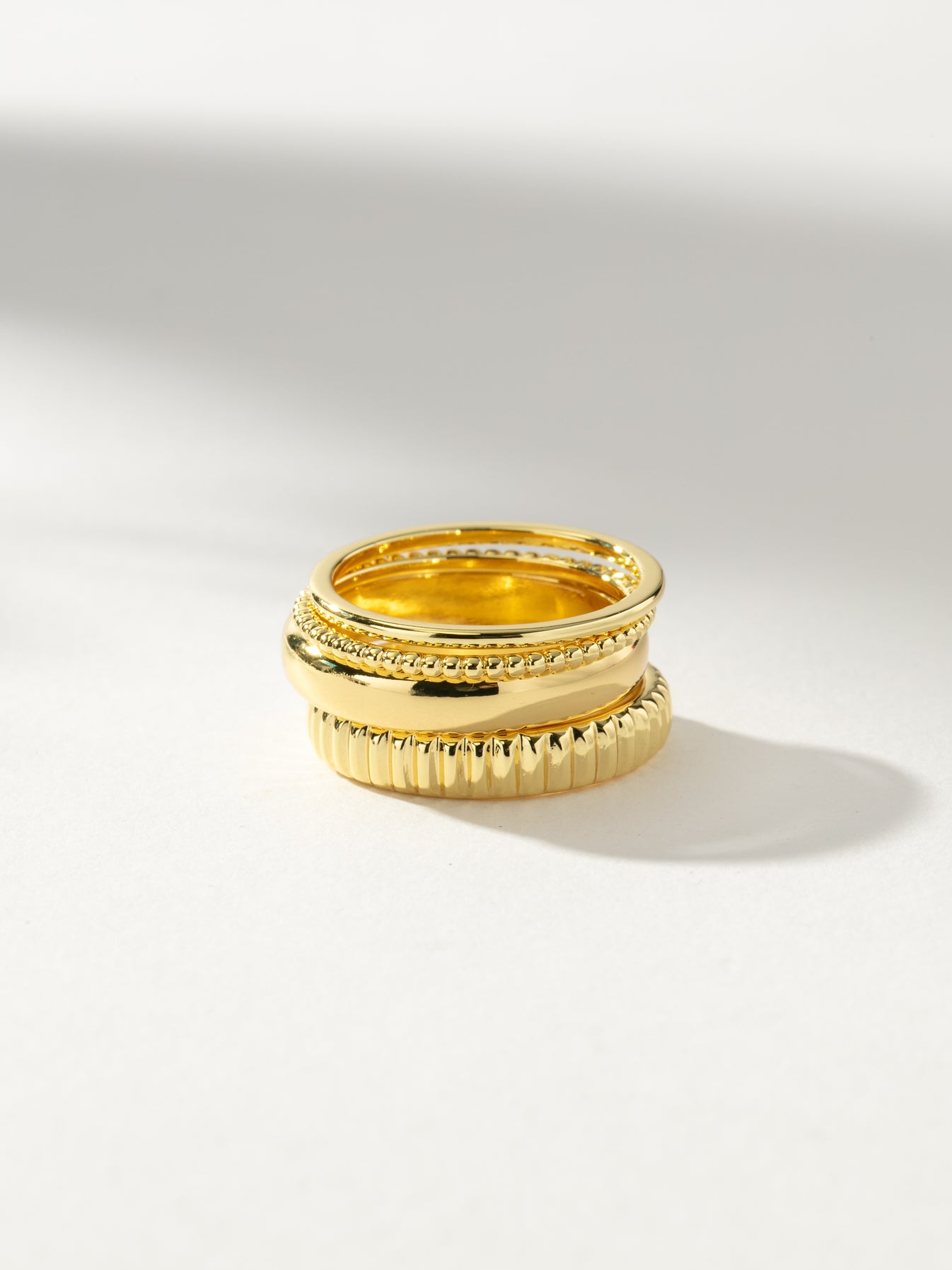 Total Package Ring Stack | Gold Ring Set of 4 | Uncommon James
