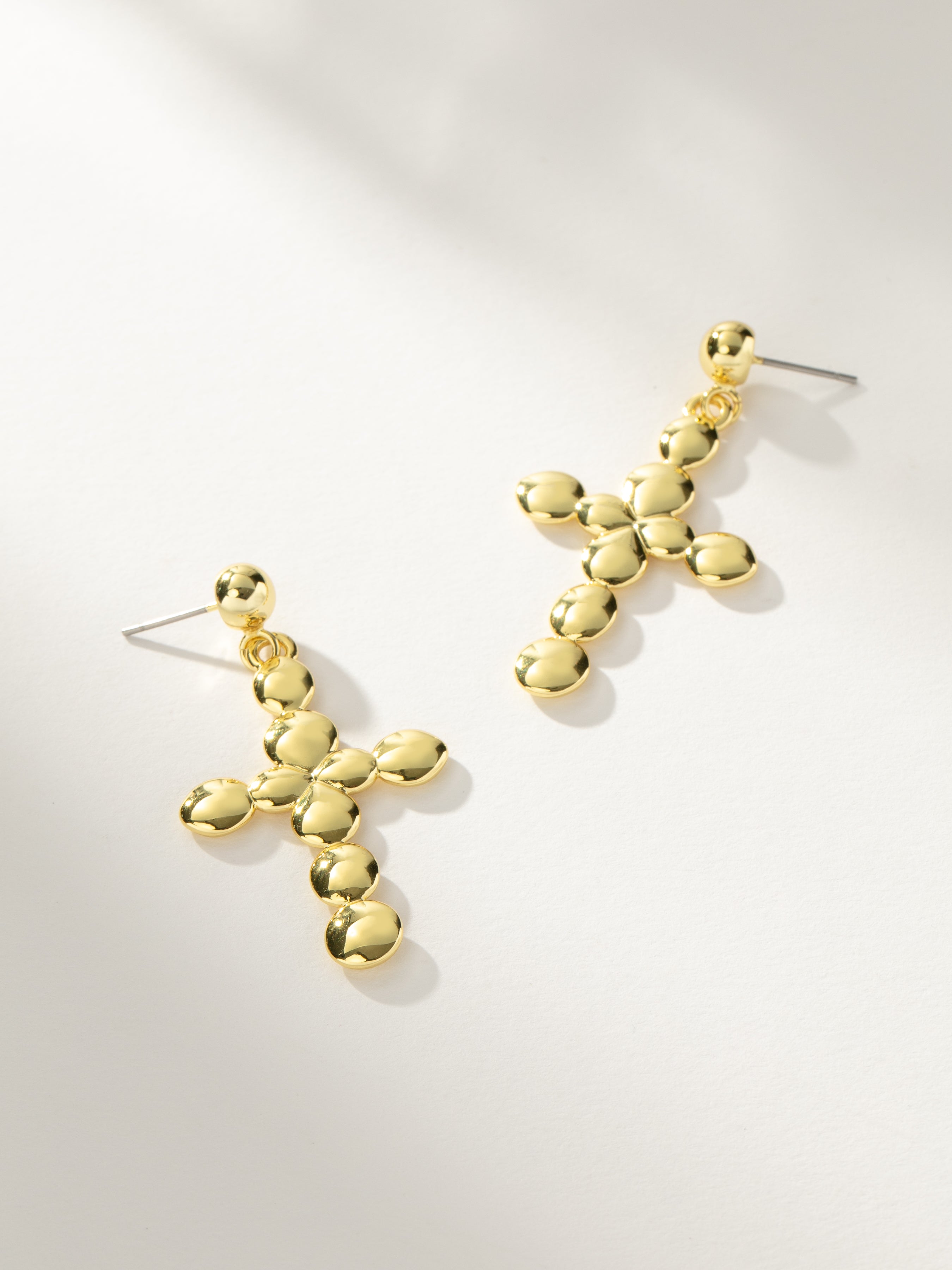 Bubble Cross Earrings in Gold | Statement Earrings | Uncommon James