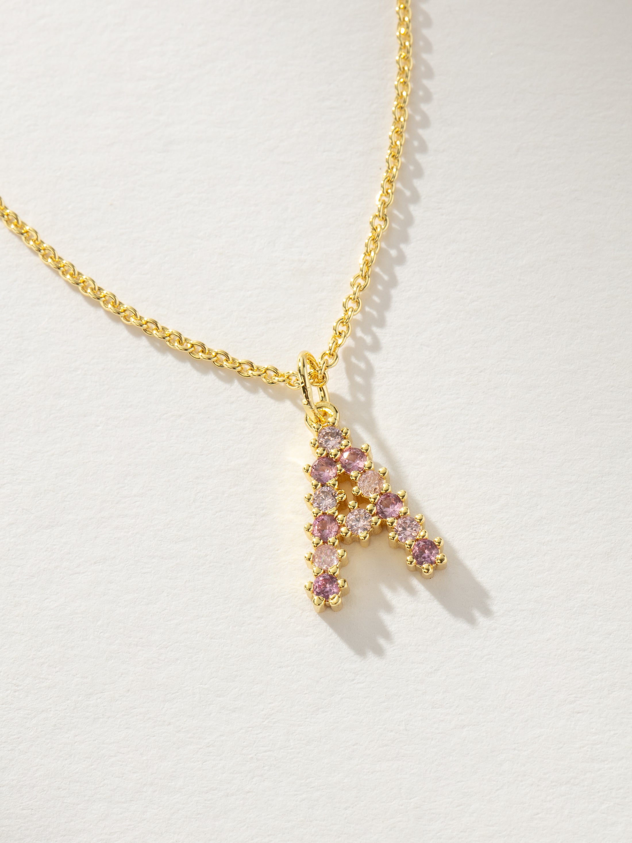 Pretty In Pink Initial Necklace in Gold | Uncommon James