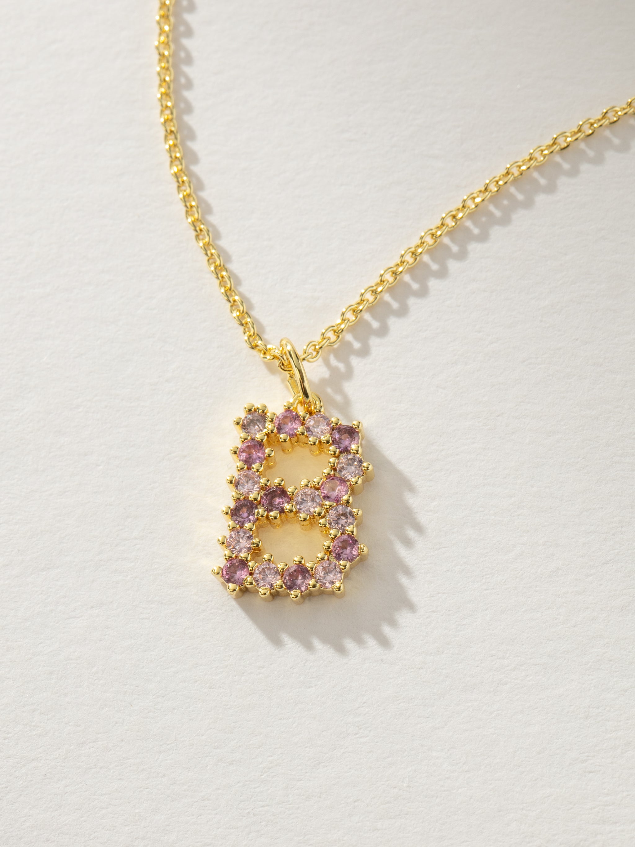 Pretty In Pink Initial Necklace in Gold | Uncommon James