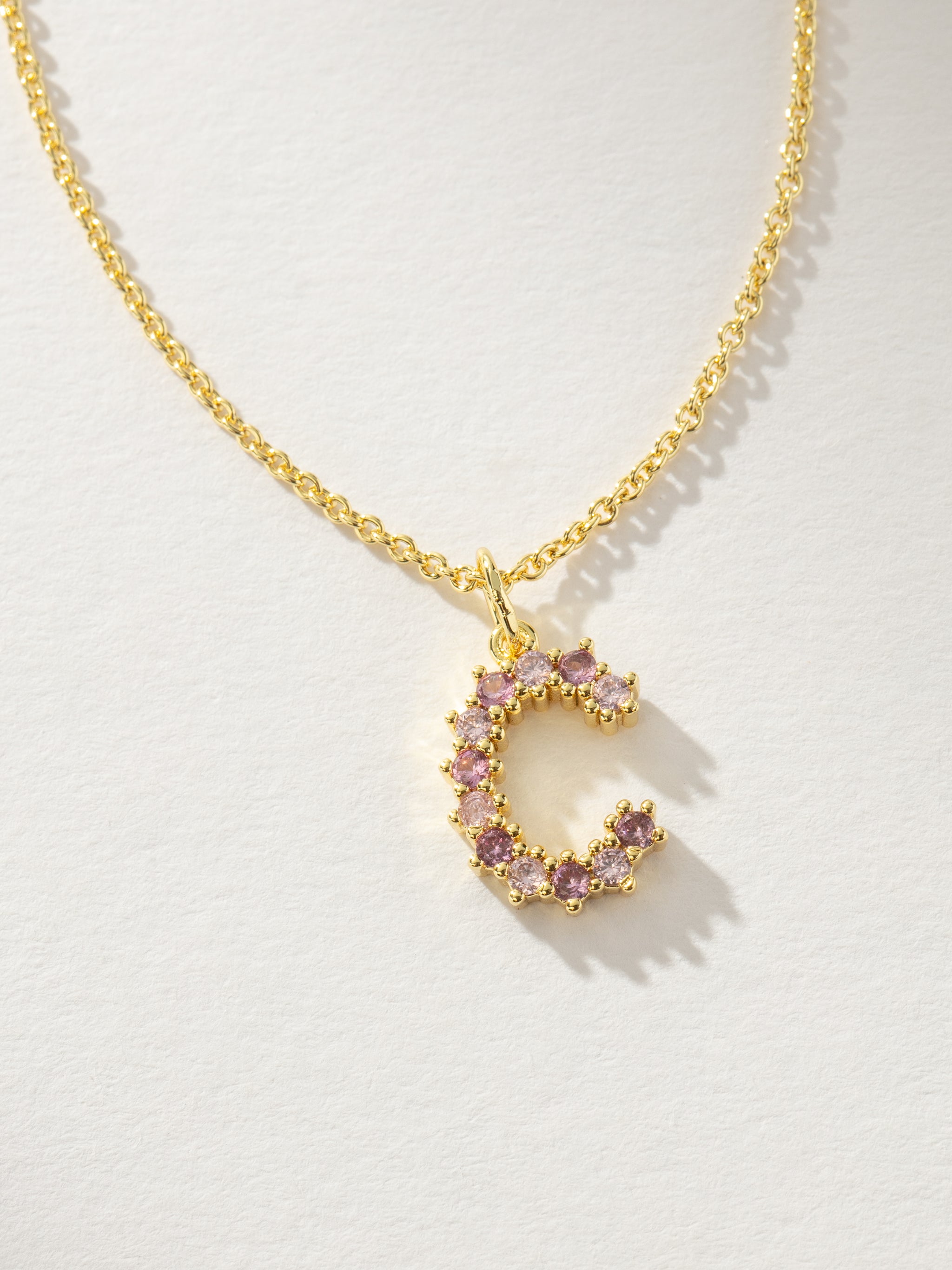 Pretty In Pink Initial Necklace in Gold | Uncommon James