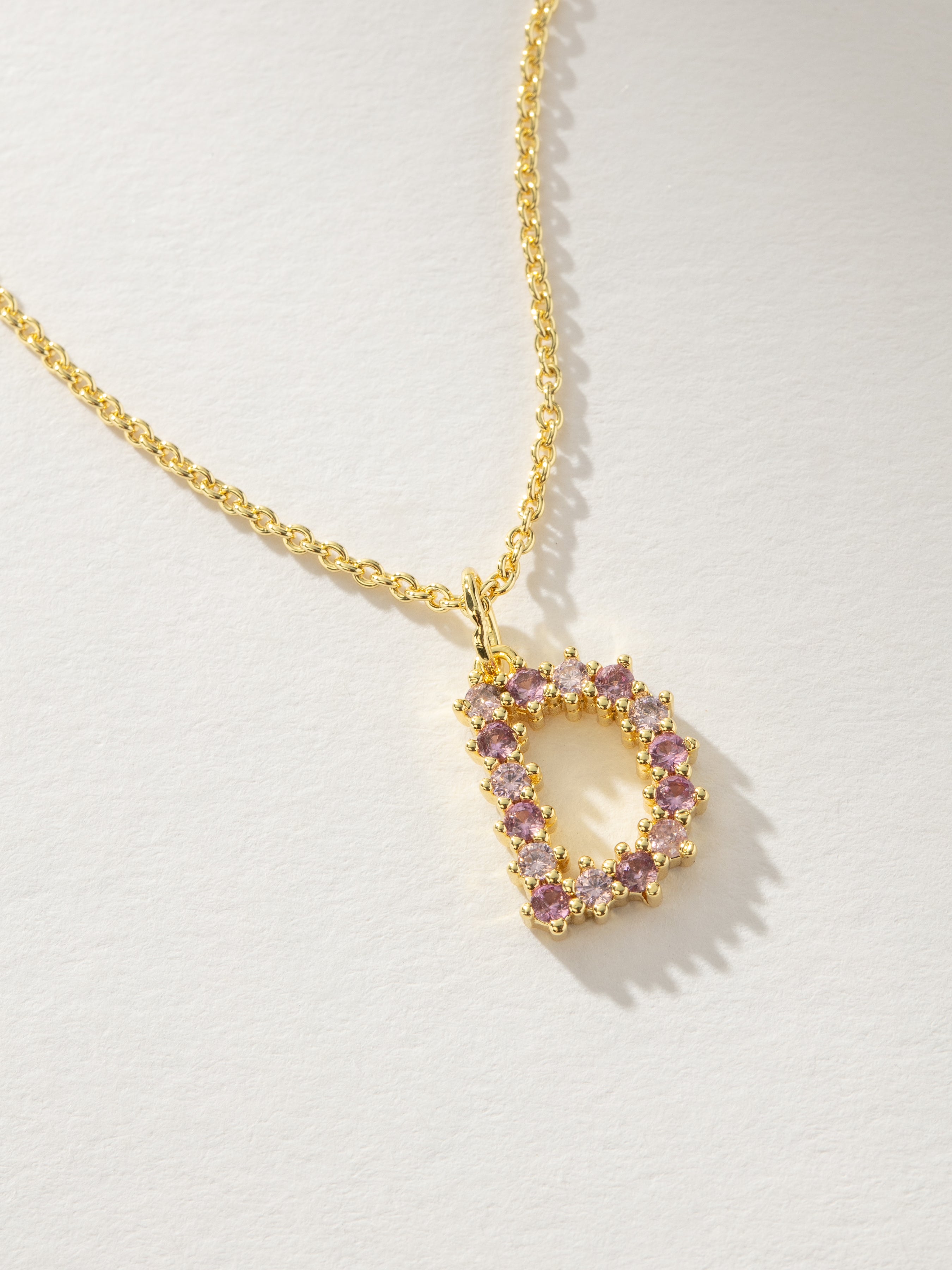 Pretty In Pink Initial Necklace in Gold | Uncommon James