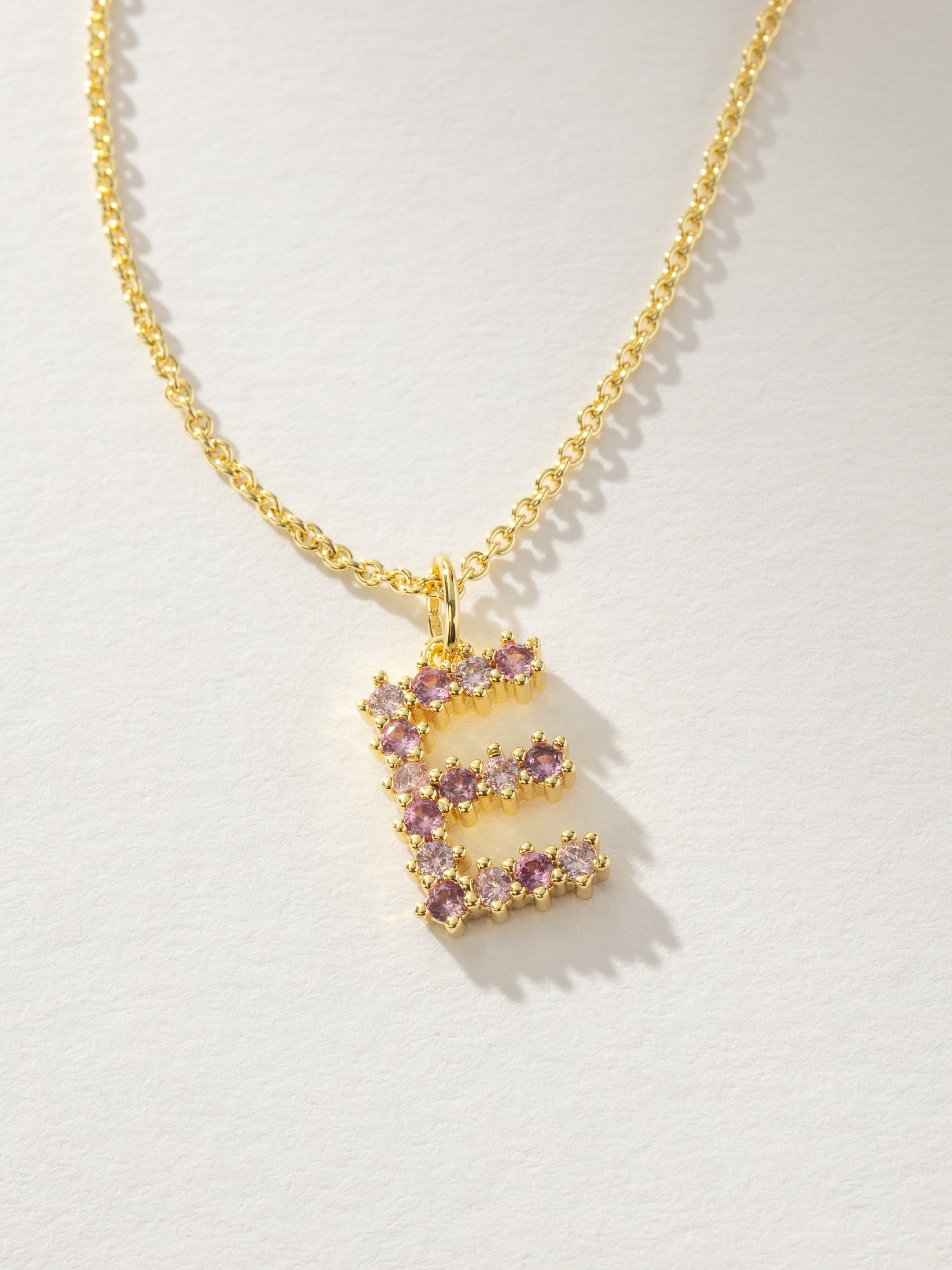 Pretty In Pink Initial Necklace in Gold | Uncommon James